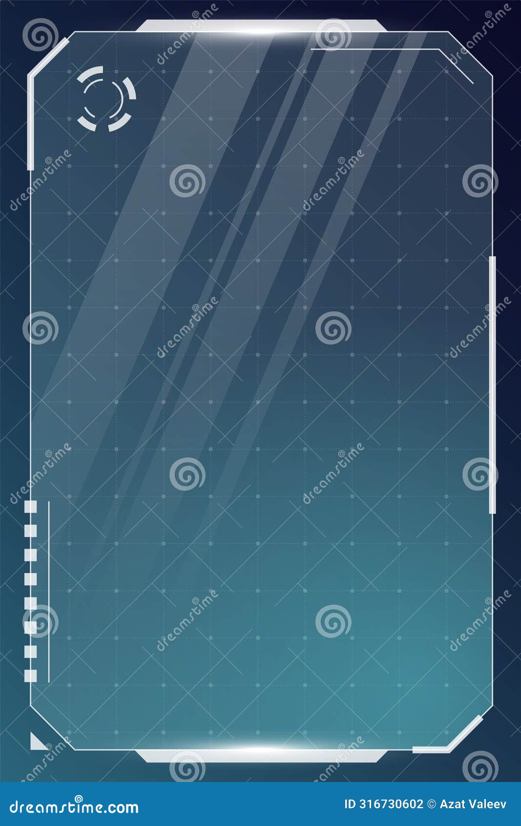 HUD Digital Futuristic User Interface Vertical Frame. Sci Fi High Tech ...