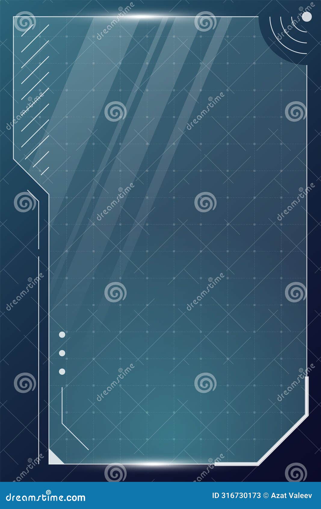 HUD Digital Futuristic User Interface Vertical Square Frame. Sci Fi ...