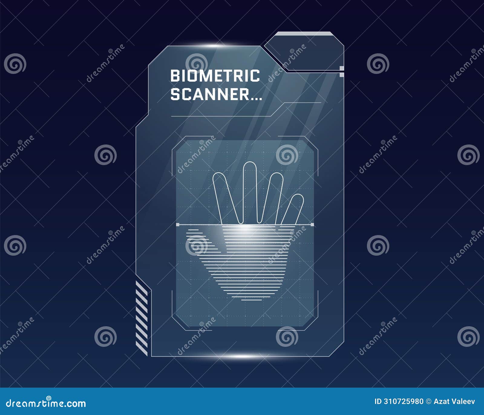 HUD Digital Futuristic User Palm Scan Interface Panel. High Tech ...