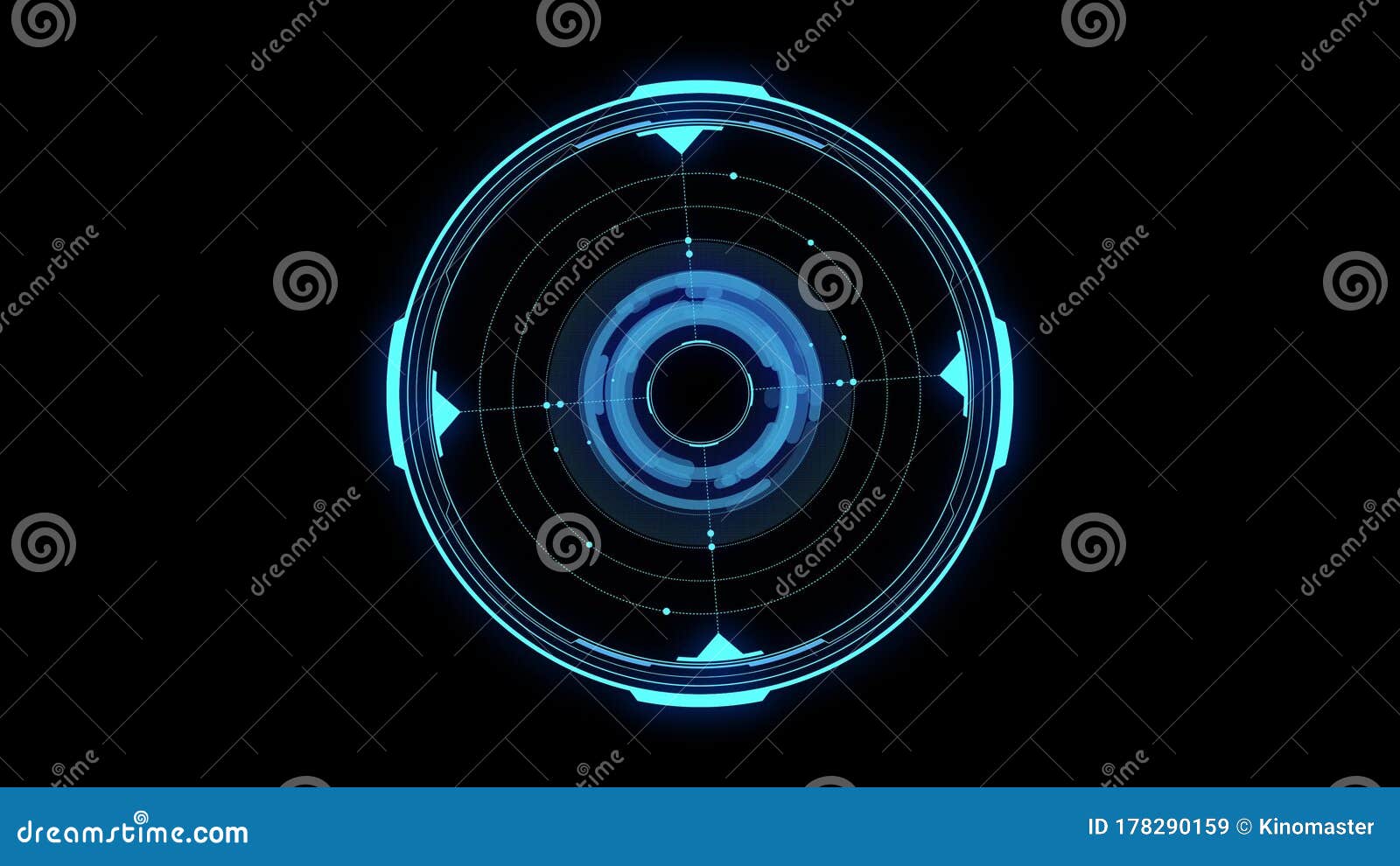 HUD Element. Alpha Mask Included, Motion Graphic. Circular Blue on ...