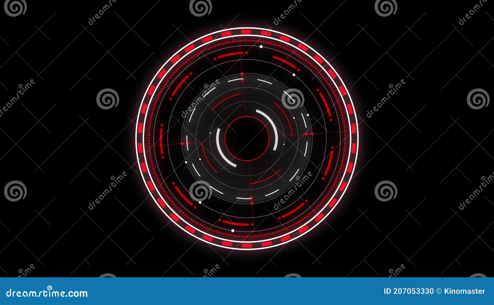 HUD Element. Alpha Mask Included, Motion Graphic. Circular Blue on Black Background Stock ...