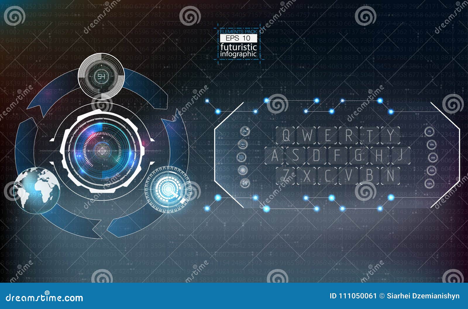 Hud Elements,graph.Vector Illustration.Head-up Display Elements for ...