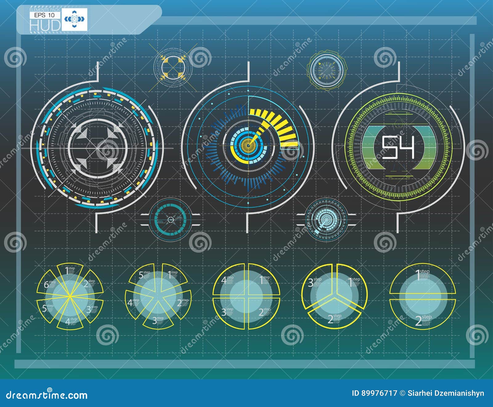 Hud Elements,graph.Vector Illustration.Head-up Display. Stock Vector ...