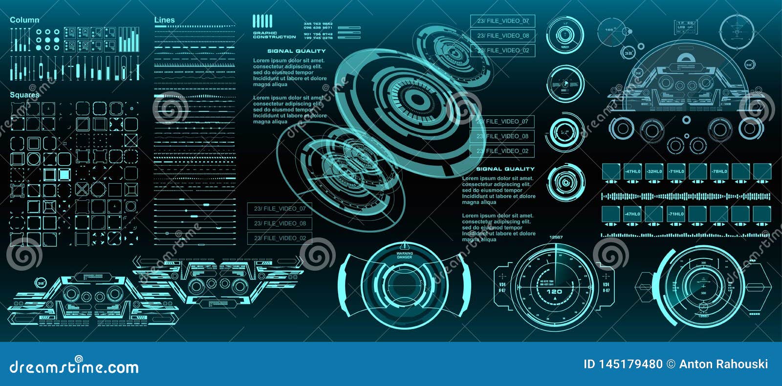 HUD Elements Mega Set Pack. Dashboard Display Virtual Reality ...