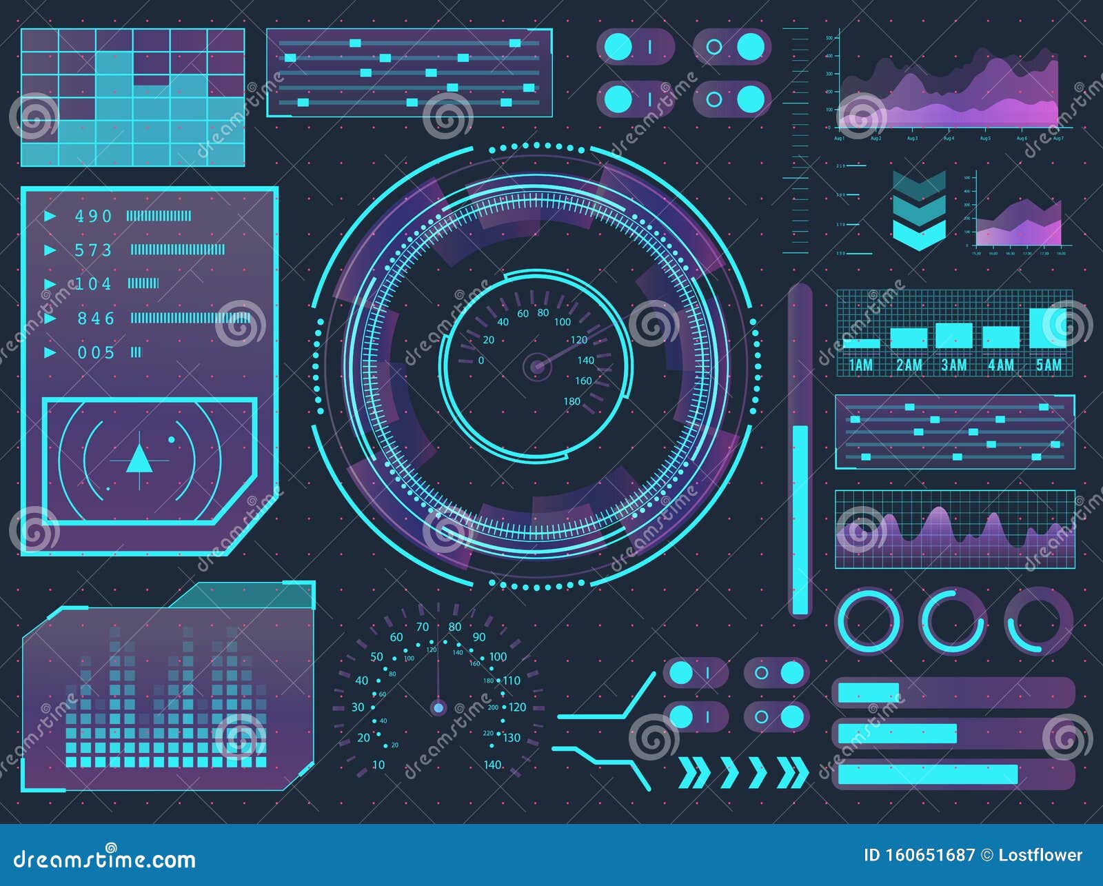 HUD Elements Sci-fi Science Futuristic User Interface. Menu Buttons ...