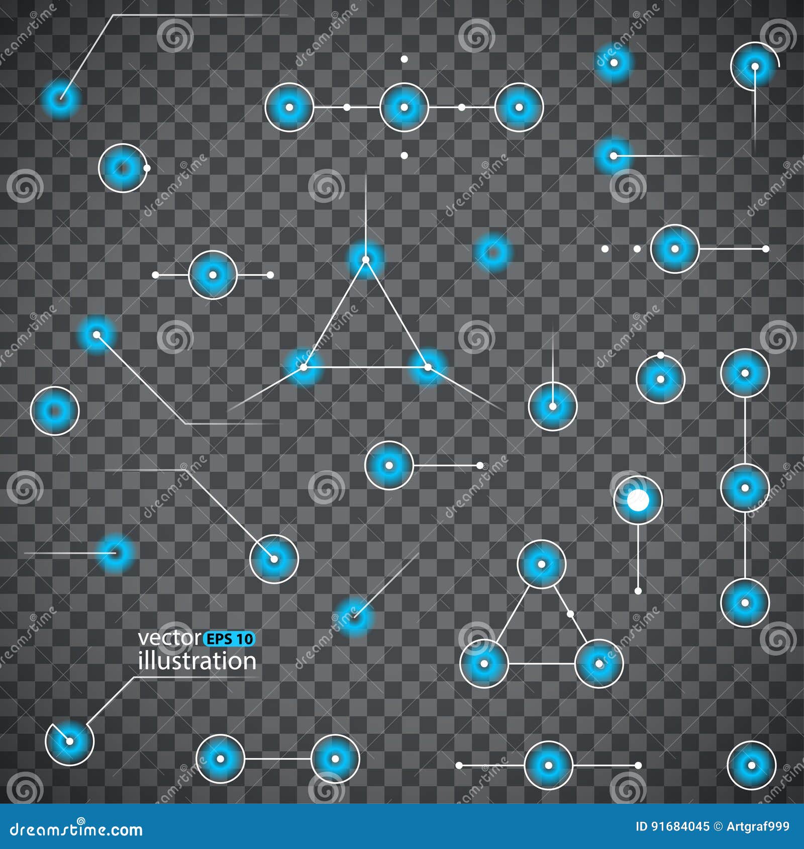 Hud Elements. Sci-fi Web Design Light Points Stock Vector ...