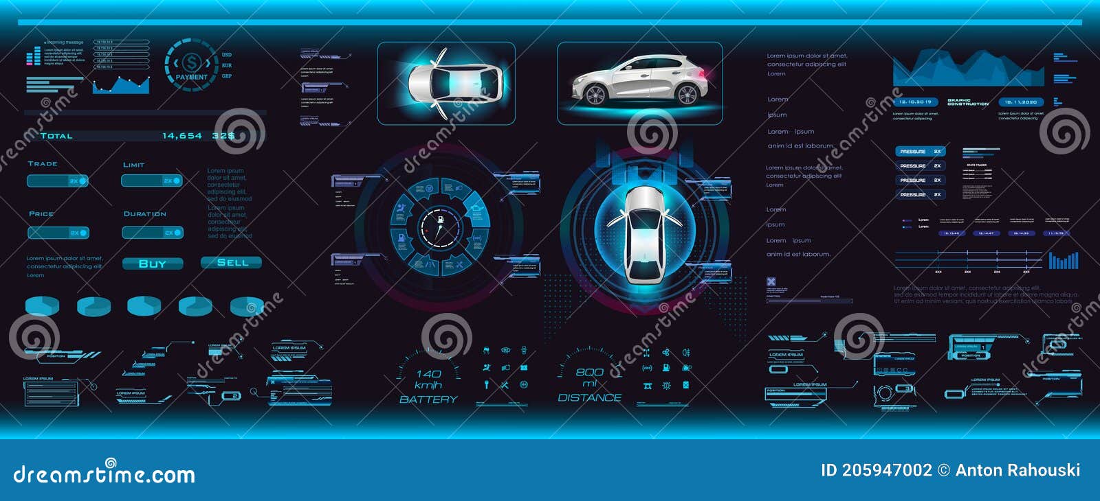 Set Of Techno - Frames With Different Thickness For Futuristic Design ...