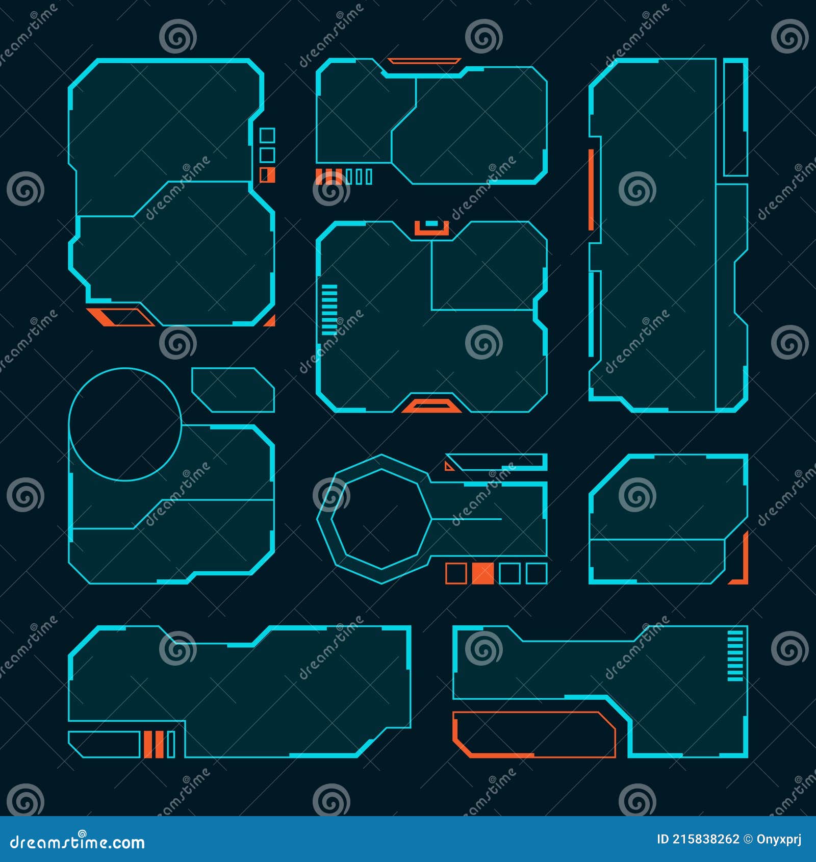 Hud Frames. Futuristic Design Ui Templates Simple Layout Game Screen ...