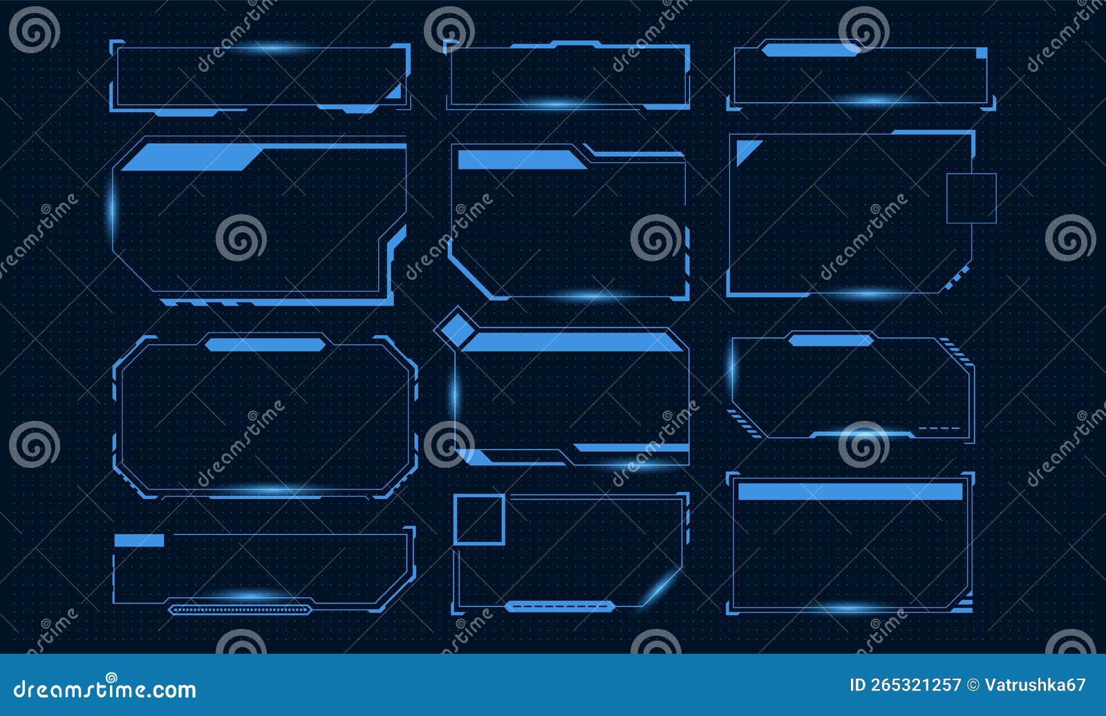 HUD Frames Neon, Future Interface of Collection Stock Vector ...