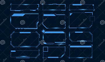 HUD Frames Neon, Future Interface of Collection Stock Vector ...