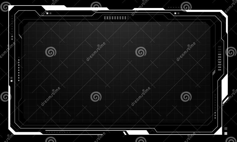 Hud Frames White Grey User Interface Elements Design Modern Technology ...