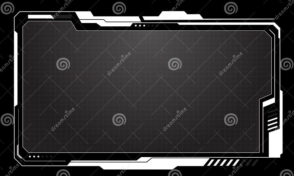 HUD Frames White Grey User Interface Elements Design Modern Technology ...