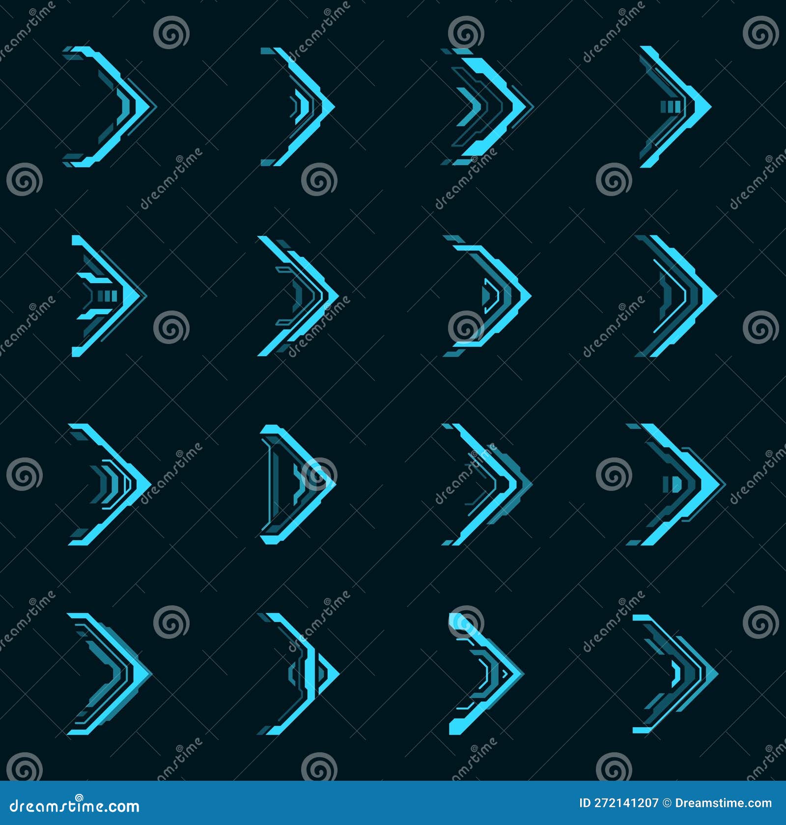 HUD Futuristic Arrow Cursors, Interface Navigation Stock Vector ...