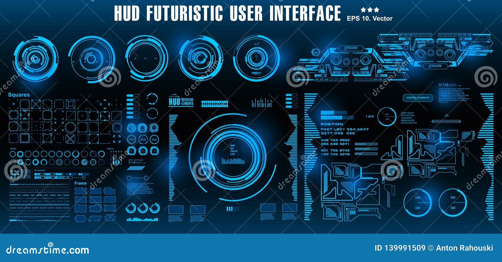 HUD Futuristic Blue User Interface, Target. Dashboard Display Virtual ... HUD Futuristic Blue User Interface, Target. Dashboard Display Virtual ...