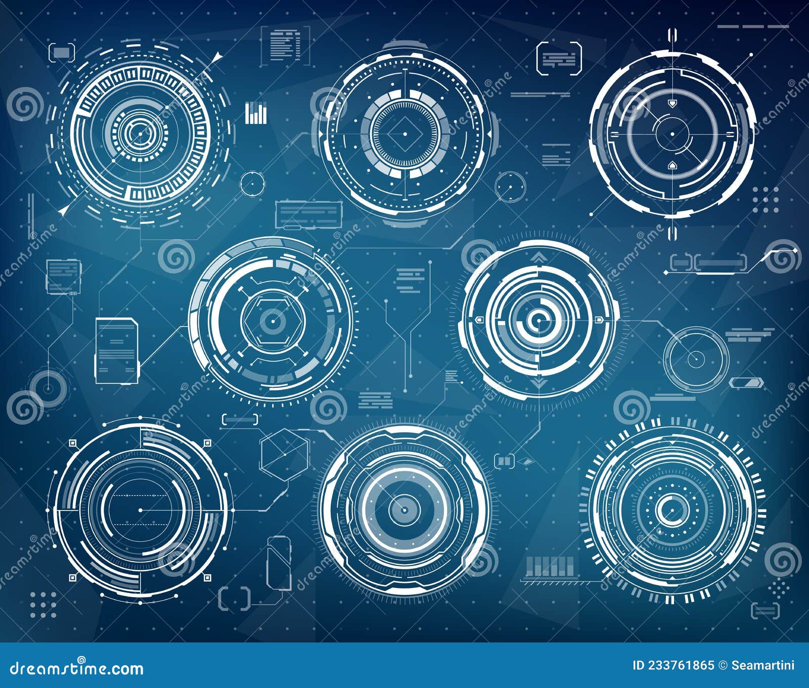 HUD Futuristic Circular Interface Vector Panels Stock Vector ...