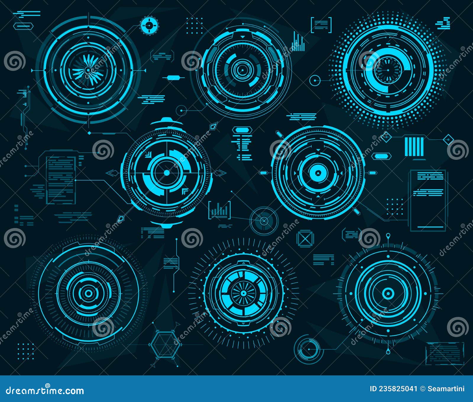 HUD Futuristic Circular Panels Vector Interface Stock Vector ...