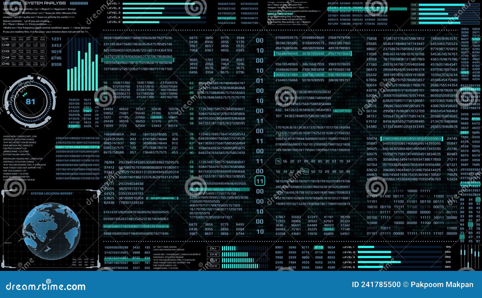 HUD Futuristic Digital Data Number Selection Code Animation for ...