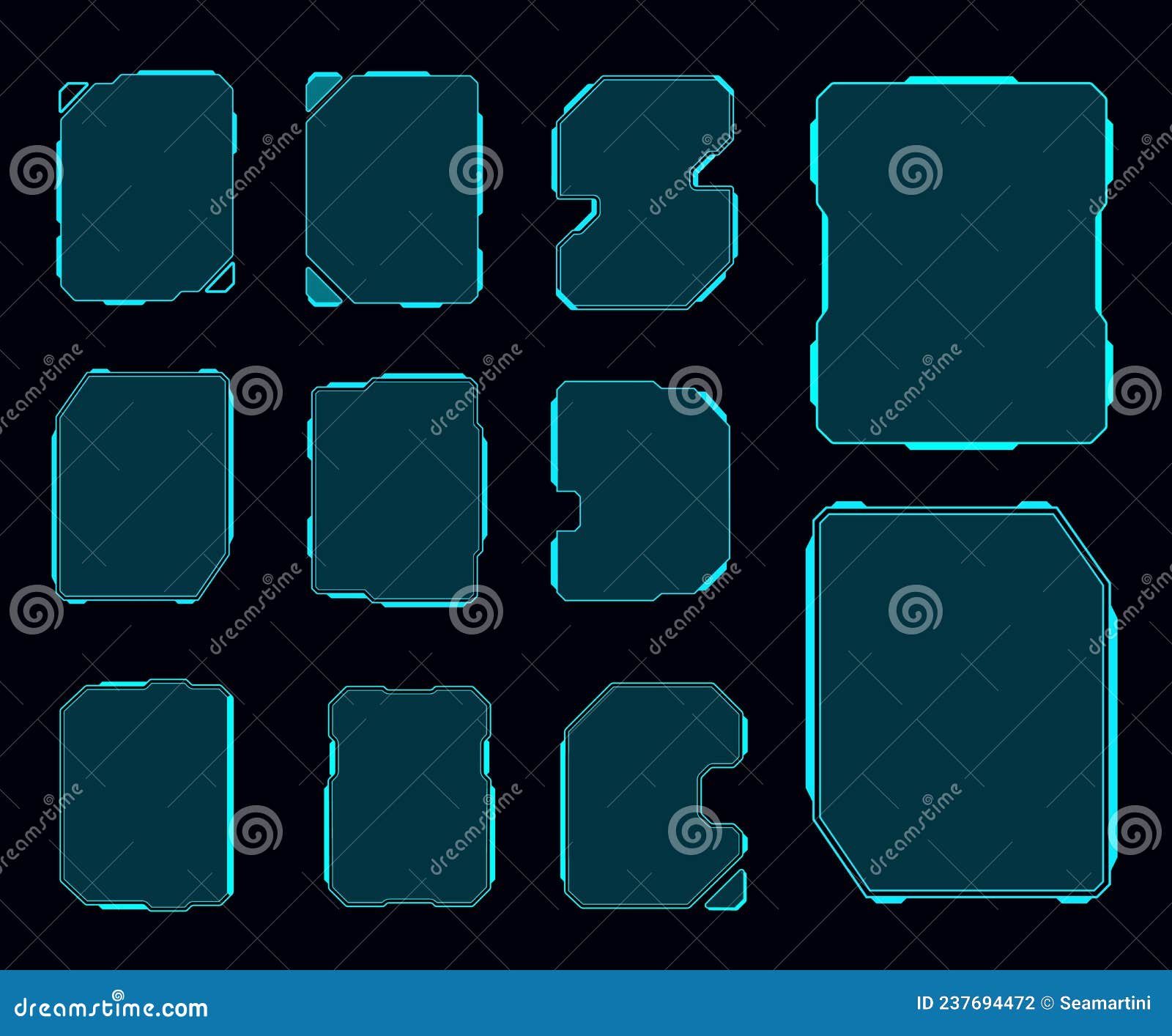 HUD Futuristic Display, Screen Frames, Info Boxes Stock Vector ...