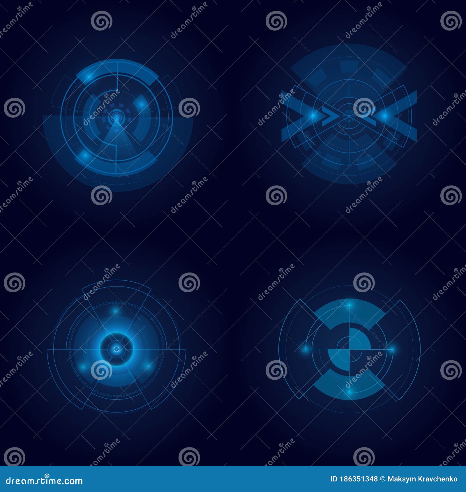 Virtual Target, Digital Eye HUD UI, Futuristic Interface, Space Radar ...