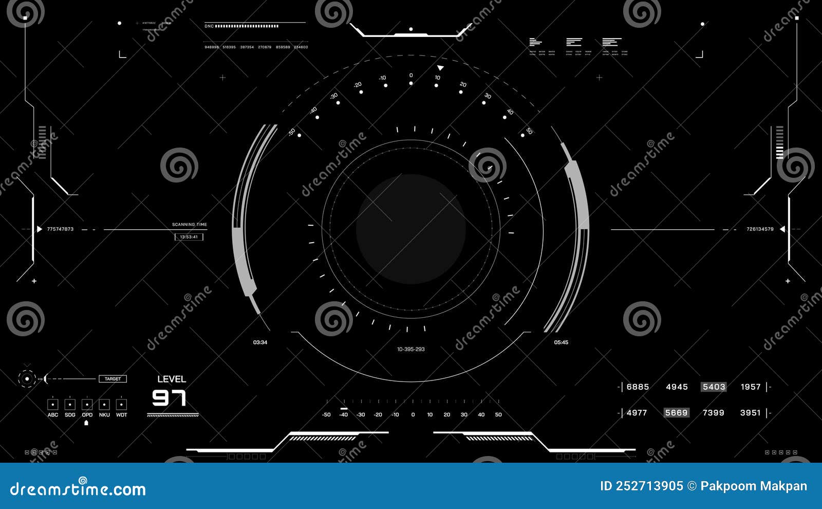 HUD Futuristic Elements Automatic System Scanning User Screen Interface ... HUD Futuristic Elements Automatic System Scanning User Screen Interface ...