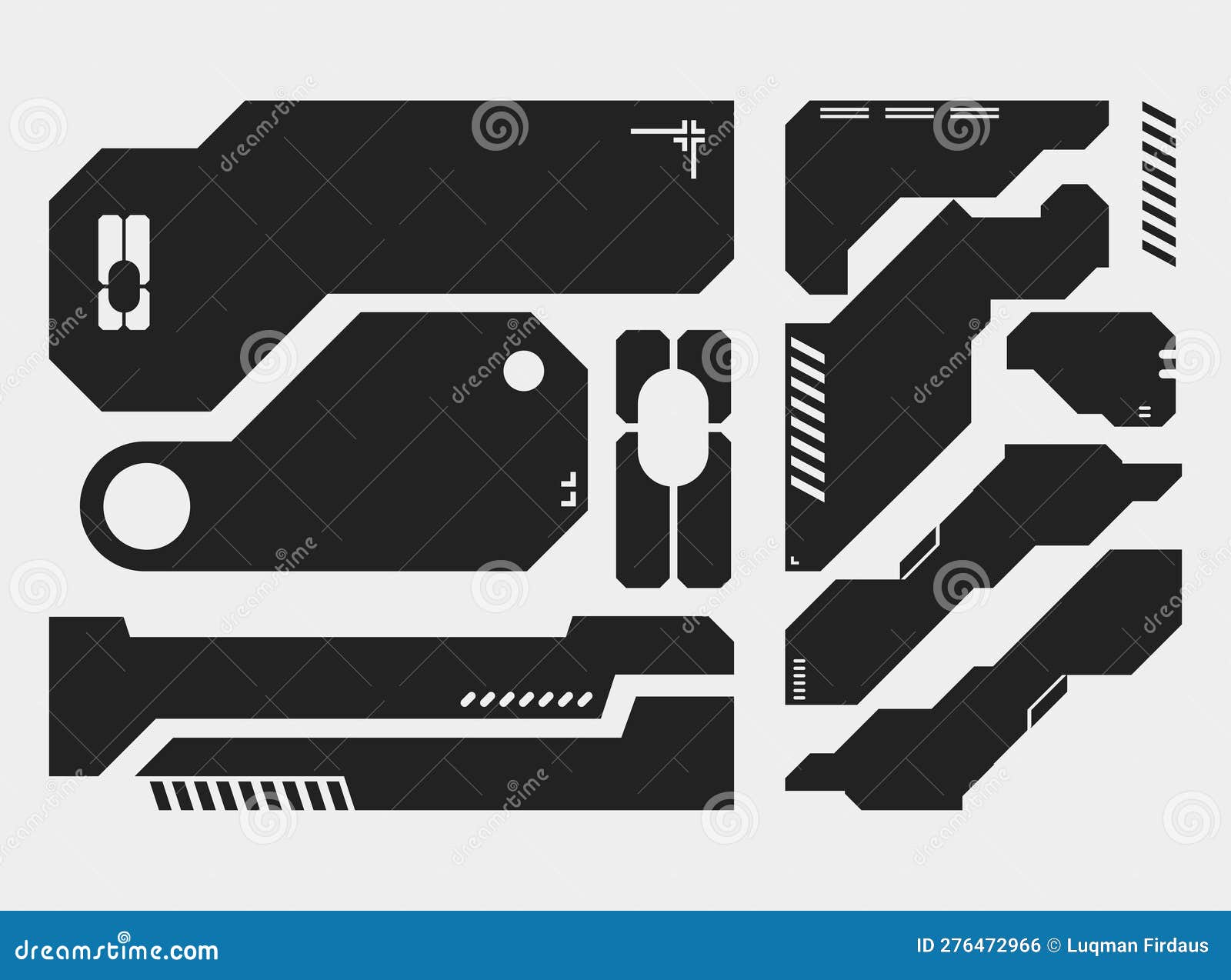 HUD Futuristic Frame Border Game Swag Elements Pack Panel Cyber Sci-fi ...