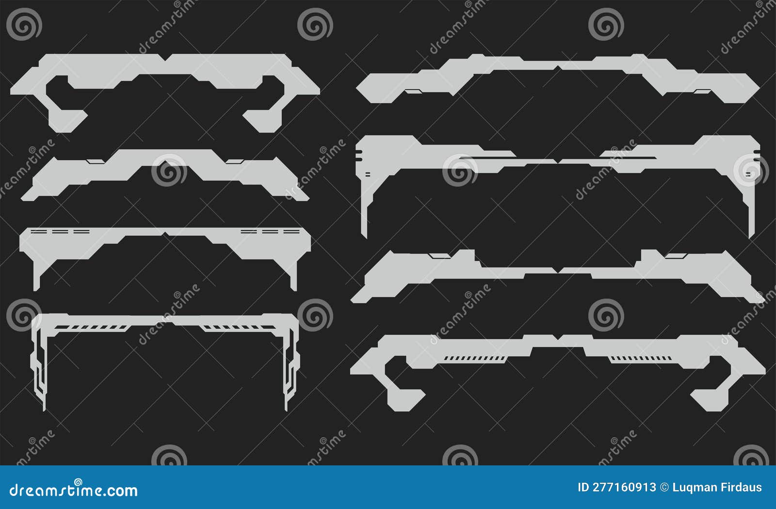 HUD Futuristic Frame Border Game Swag Elements Pack Panel Cyber Sci-fi ...