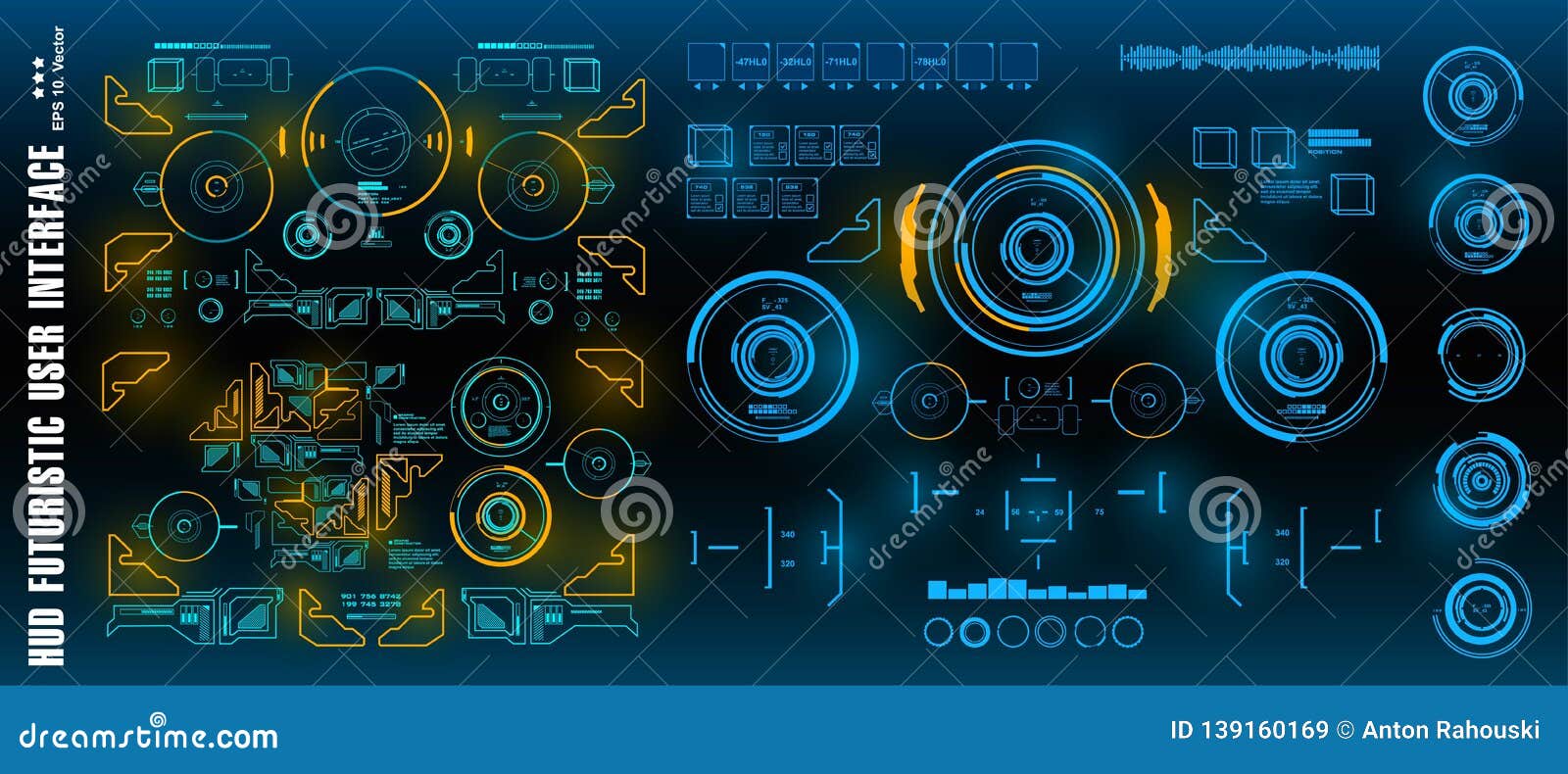 HUD Futuristic Green User Interface, Target. Dashboard Display Virtual ...