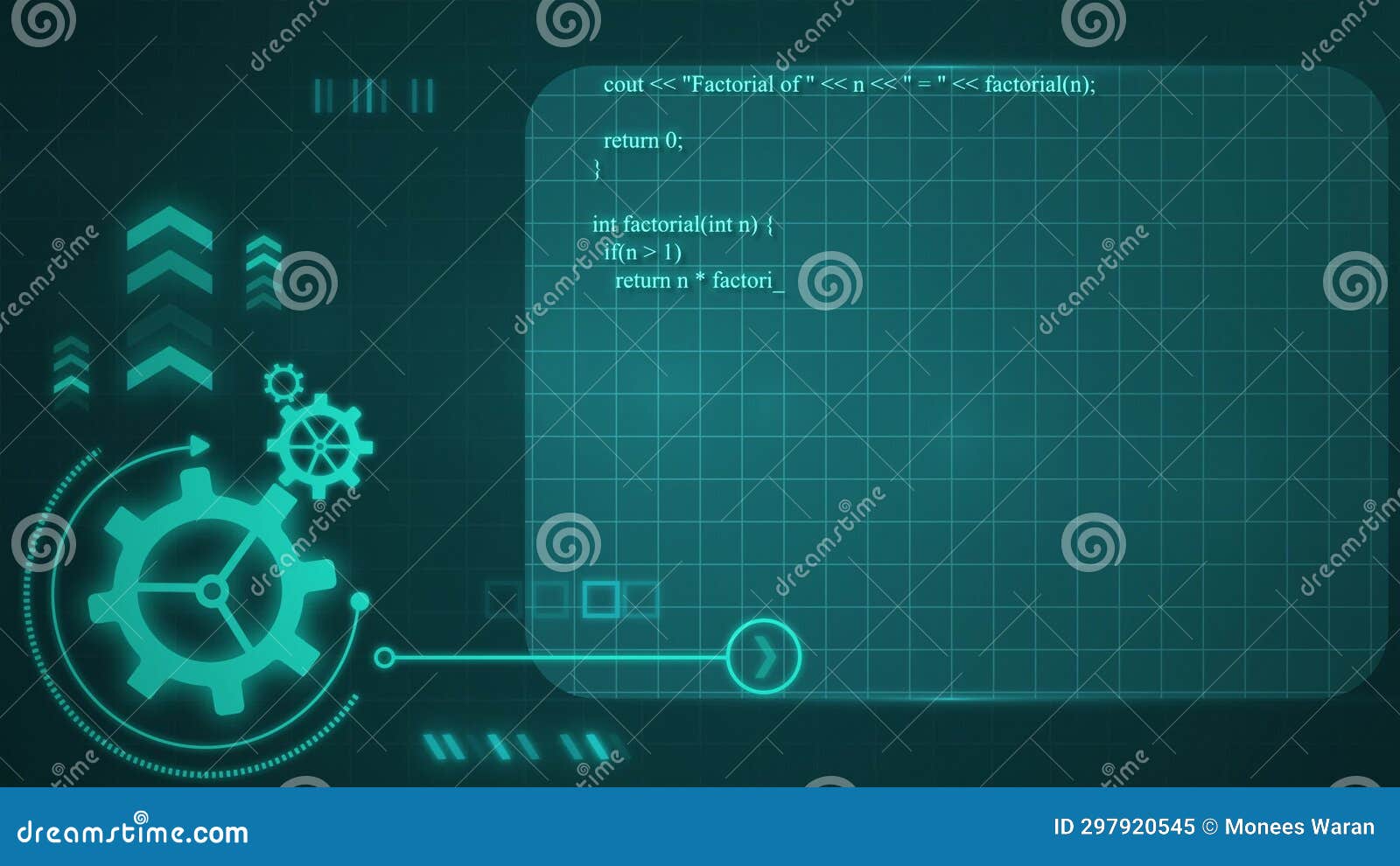 HUD is a Futuristic GUI Screen with Scrolling Programming Security Hacking Code Motion Graphics ...