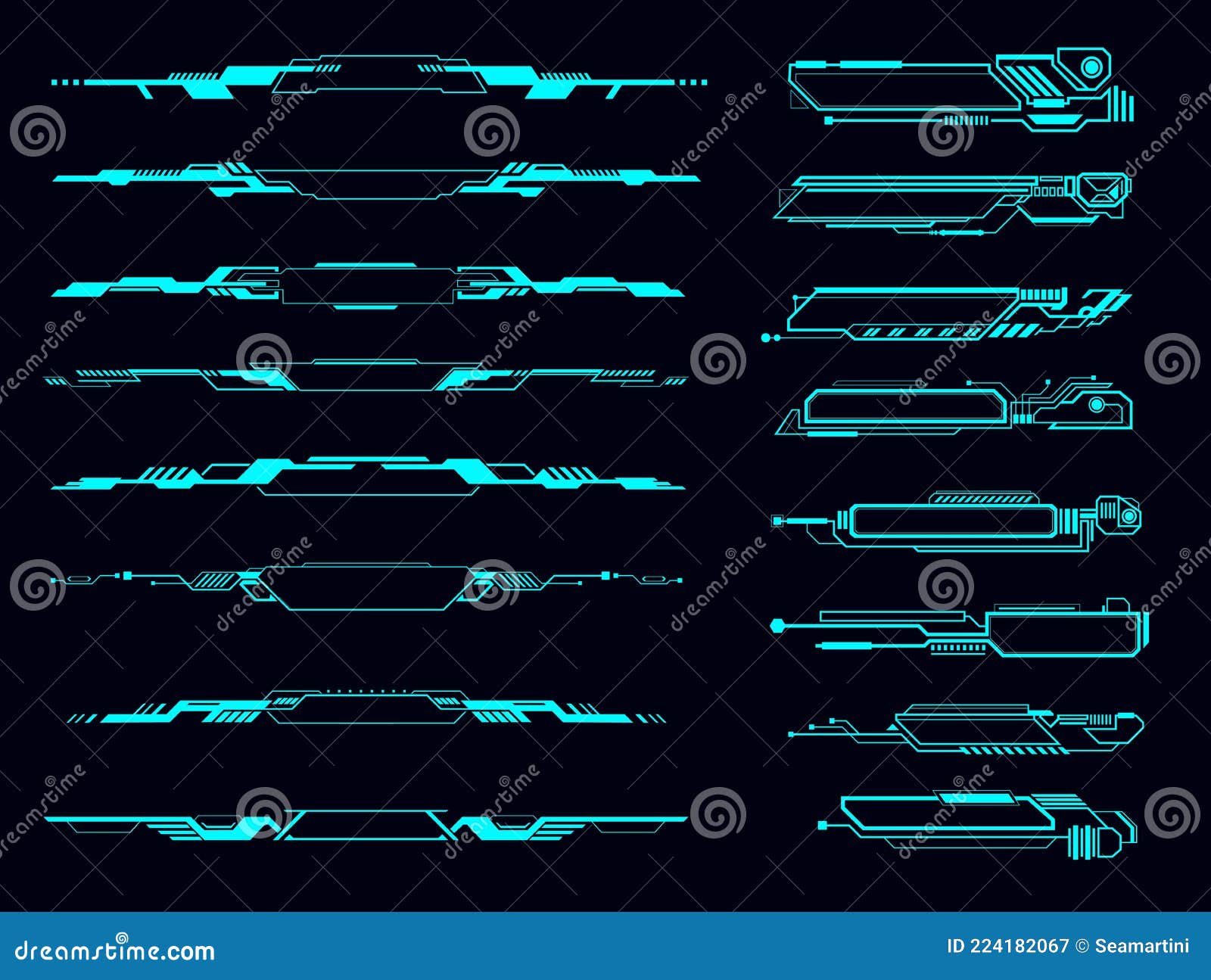 HUD Futuristic Info Boxes and Interface Borders Stock Vector ...
