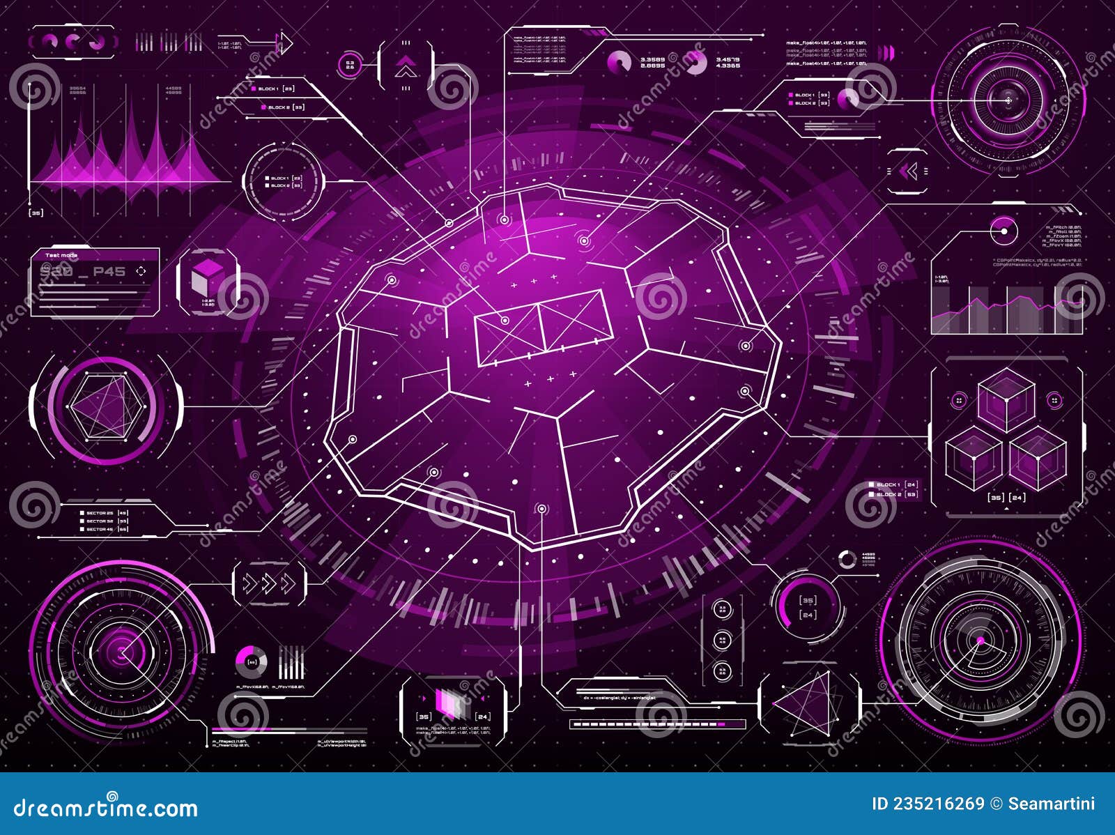 HUD Futuristic Prison Security Interface Screen Stock Illustration ...