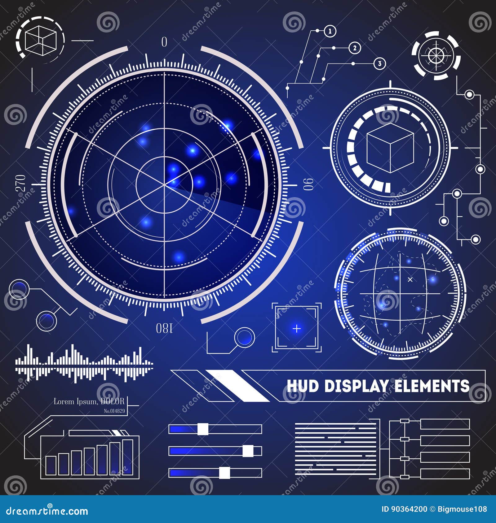 3D Technology Display With Neon Blue Light Above Circular Platform ...