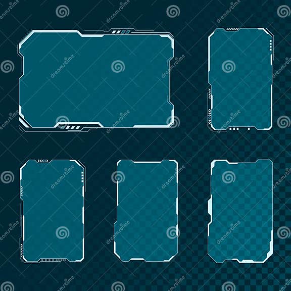 HUD Futuristic User Interface Screen Elements Set. Abstract Control Panel Layout Design. Sci Fi ...