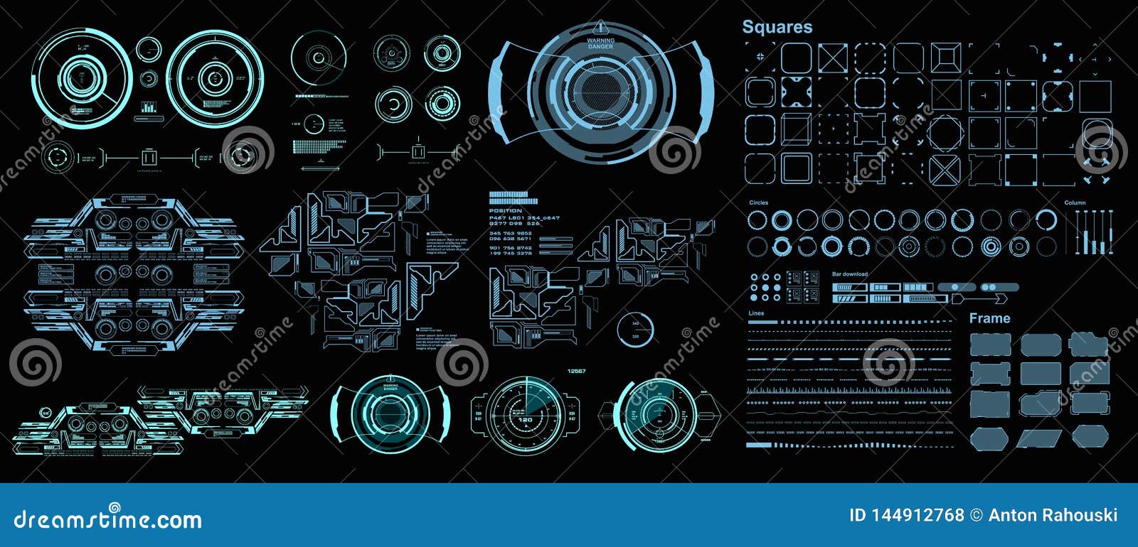 HUD Futuristic Virtual Graphic Touch User Interface, Target. HUD Dashboard Display Stock Vector ...