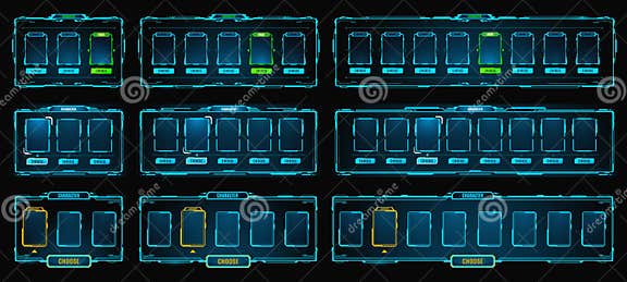 Hud Game Frame, Interface Panel and Avatar Display Stock Vector ...