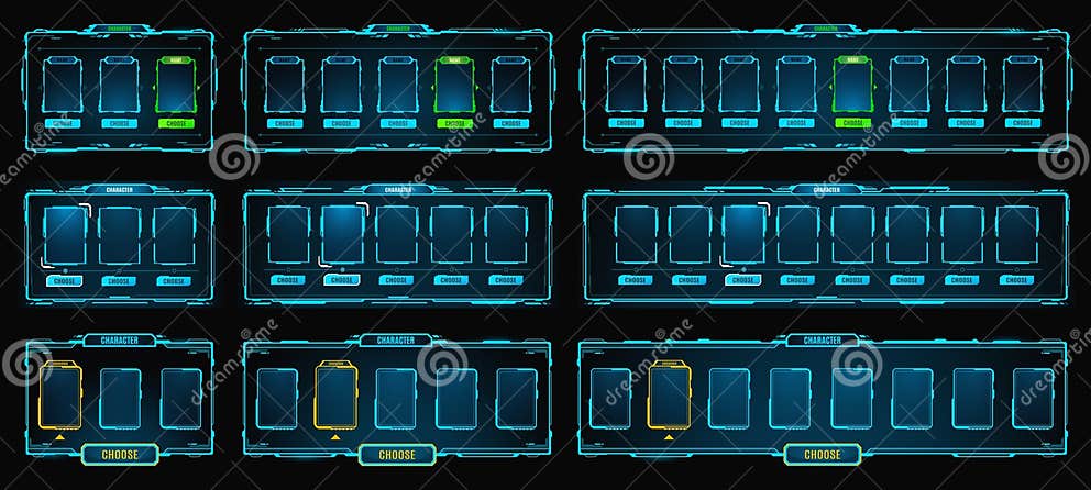Hud Game Frame, Interface Panel and Avatar Display Stock Vector ...