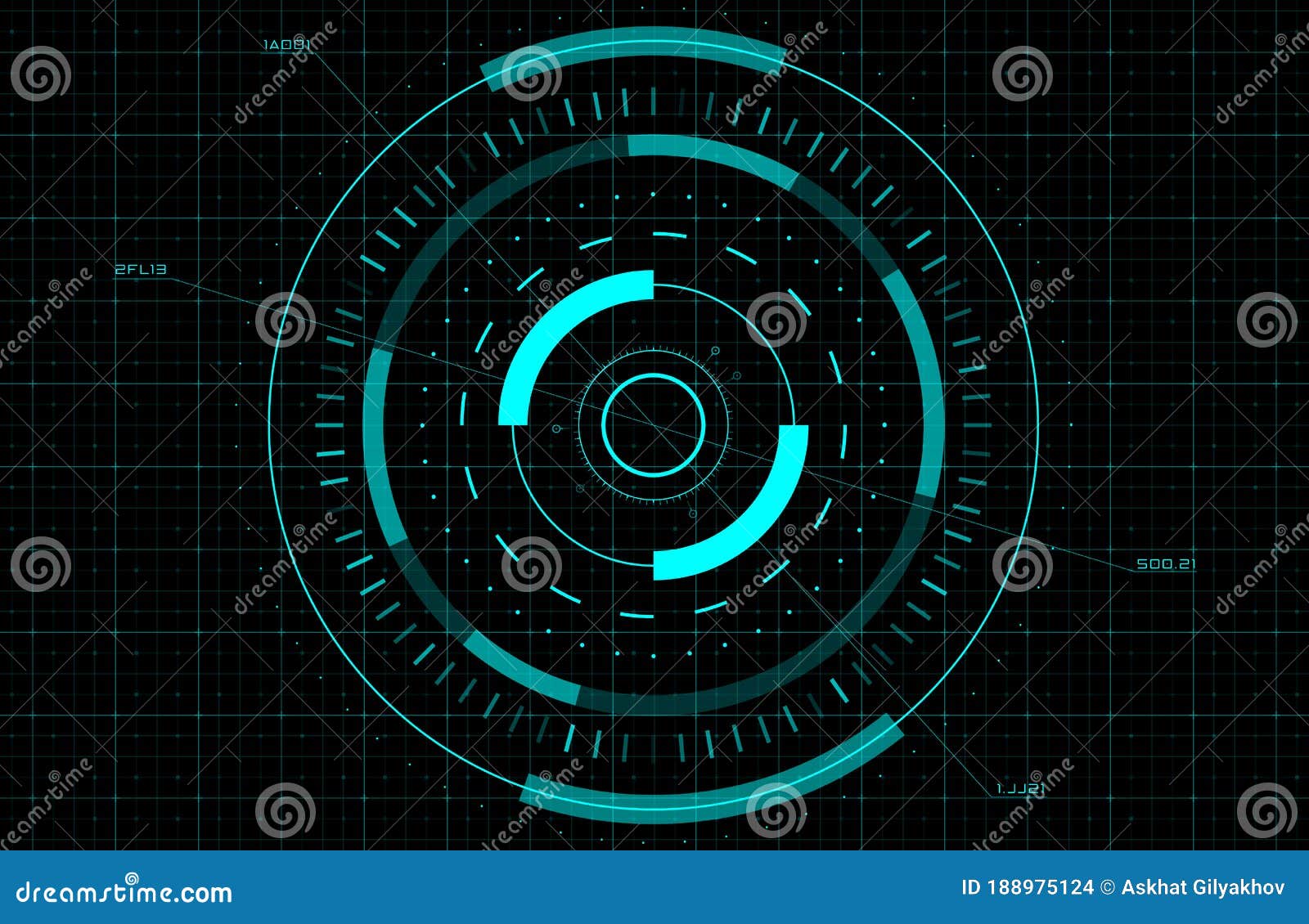 HUD, GUI, FUI Circle Target. Sci-fi Round Head-up Display for ...