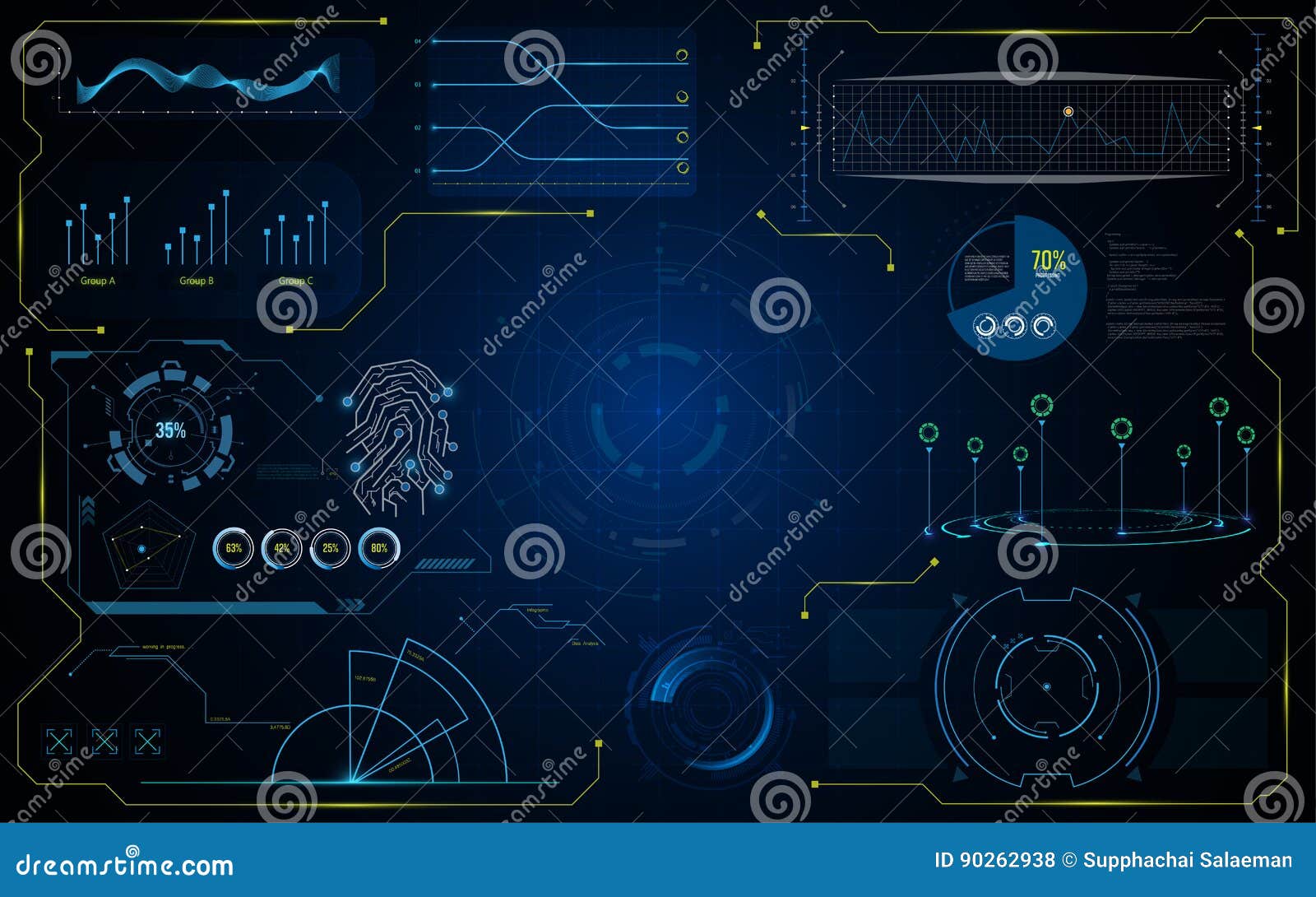 Hud Gui Interface Futuristic Virtual System Template Stock Vector ... Hud Gui Interface Futuristic Virtual System Template Stock Vector ...