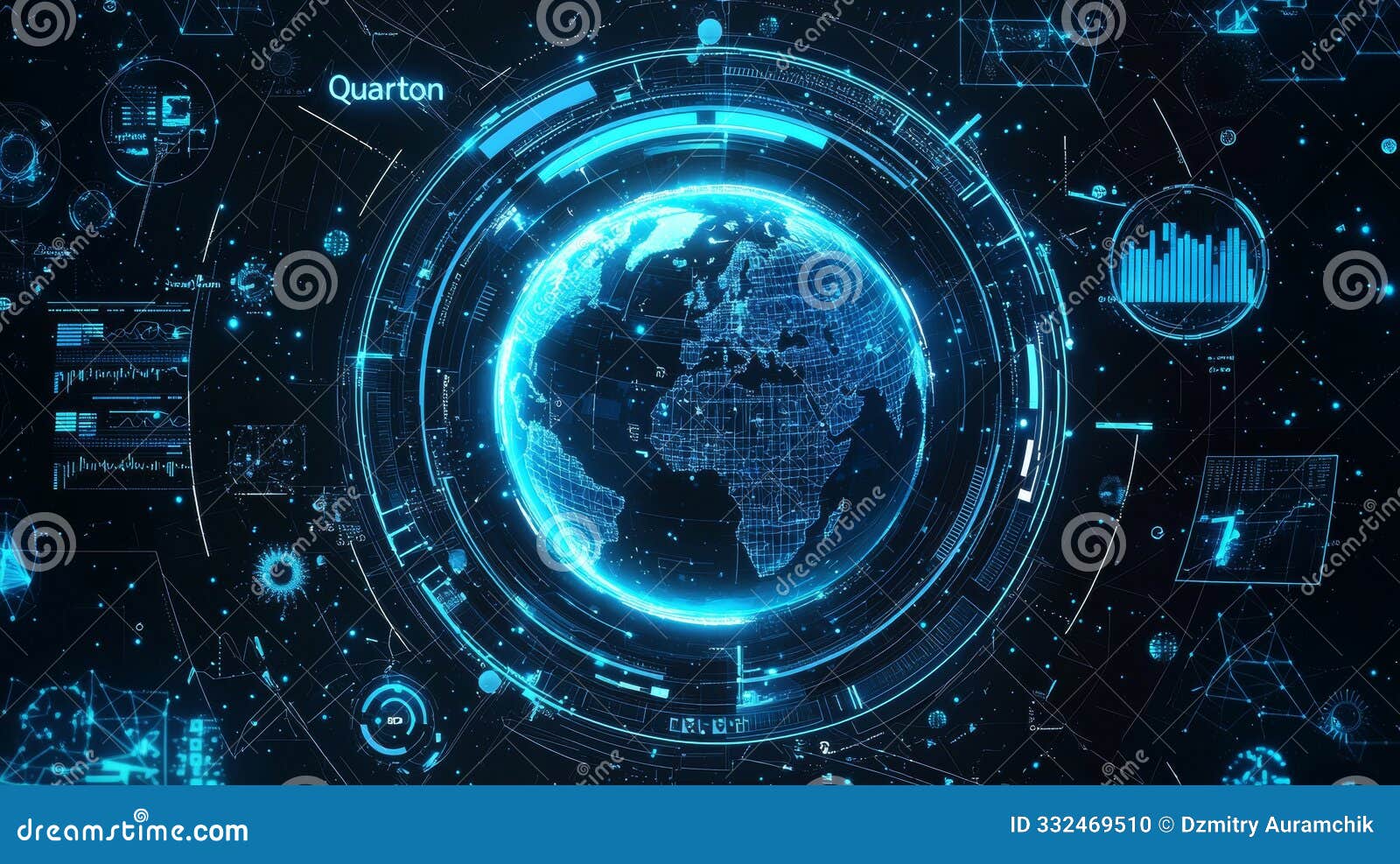 HUD GUI with Text Numbers that Shows a Futuristic Dashboard for Big ...