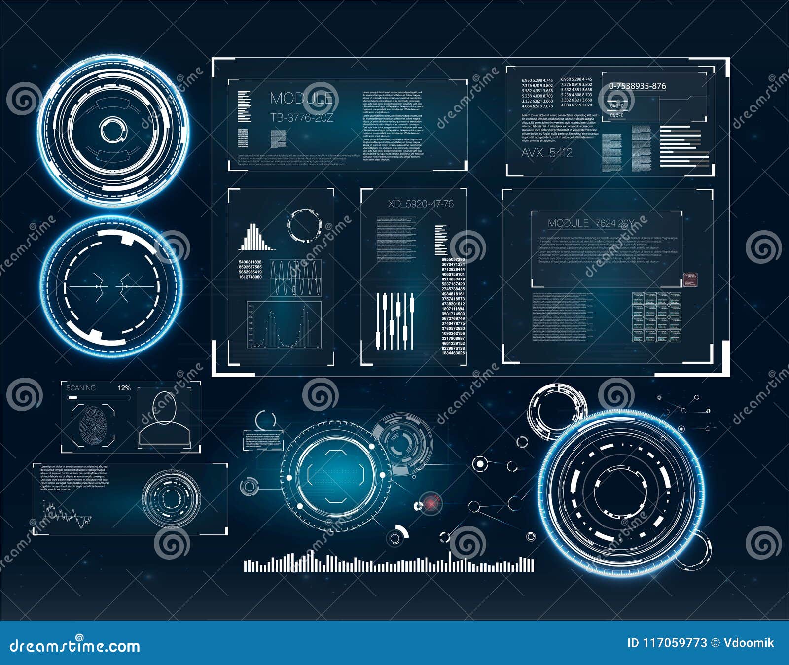 Hud. Illustration with Hud for Game Background Design. Digital Data ...