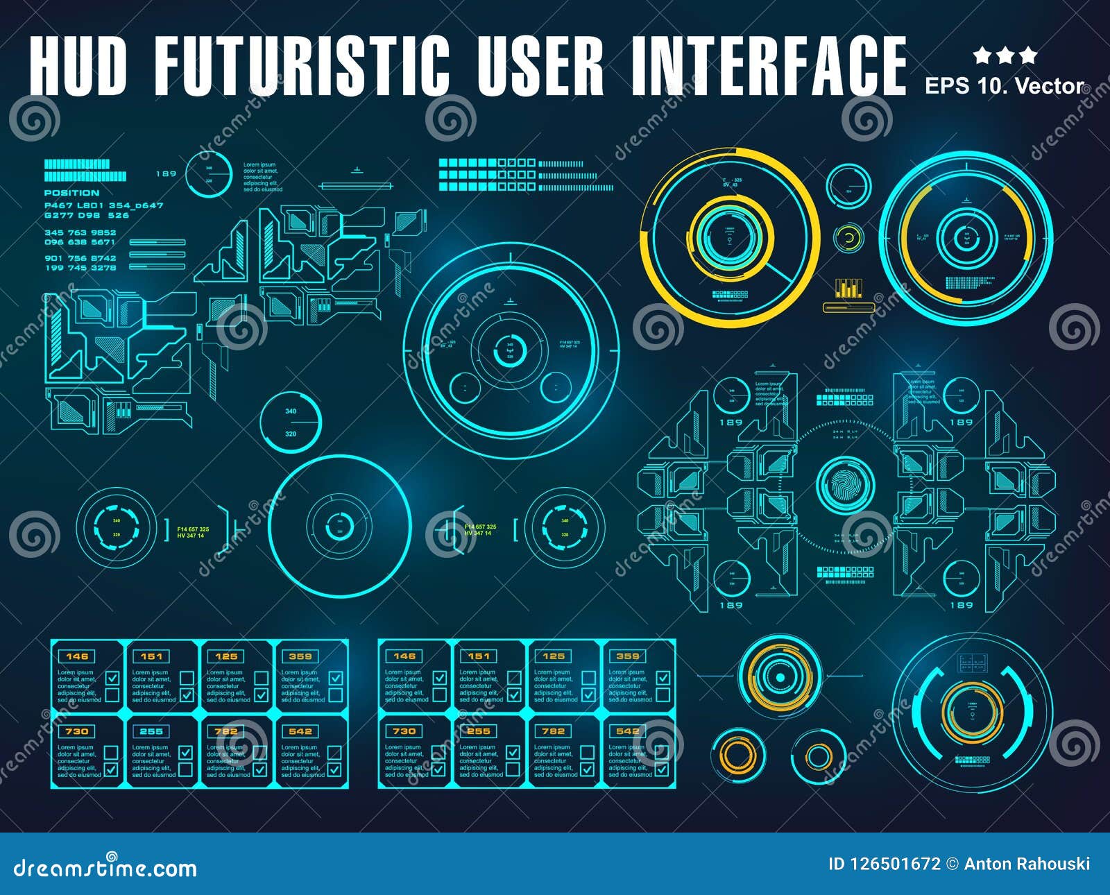 Hud Interface Dashboard, Virtual Reality Interface, Futuristic Virtual ...