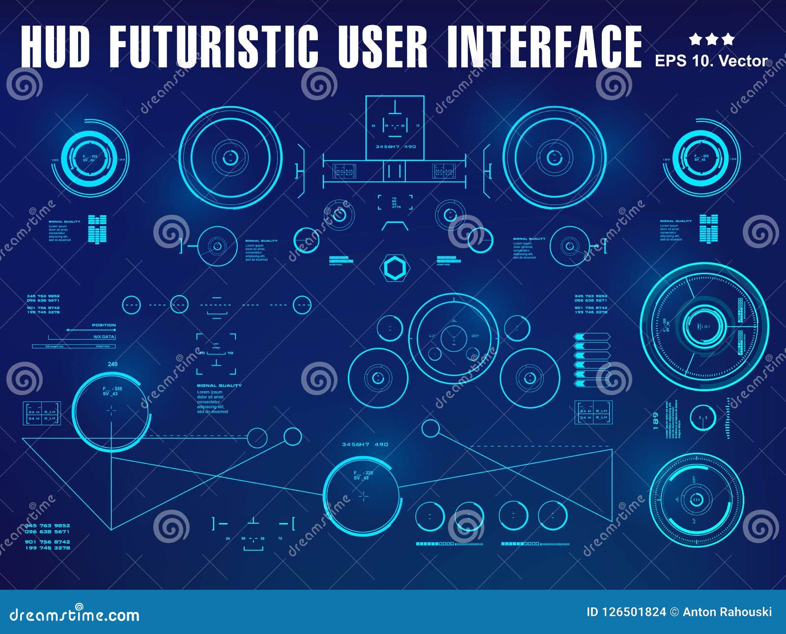 Hud Blue Interface Dashboard, Virtual Reality Interface, Futuristic ...