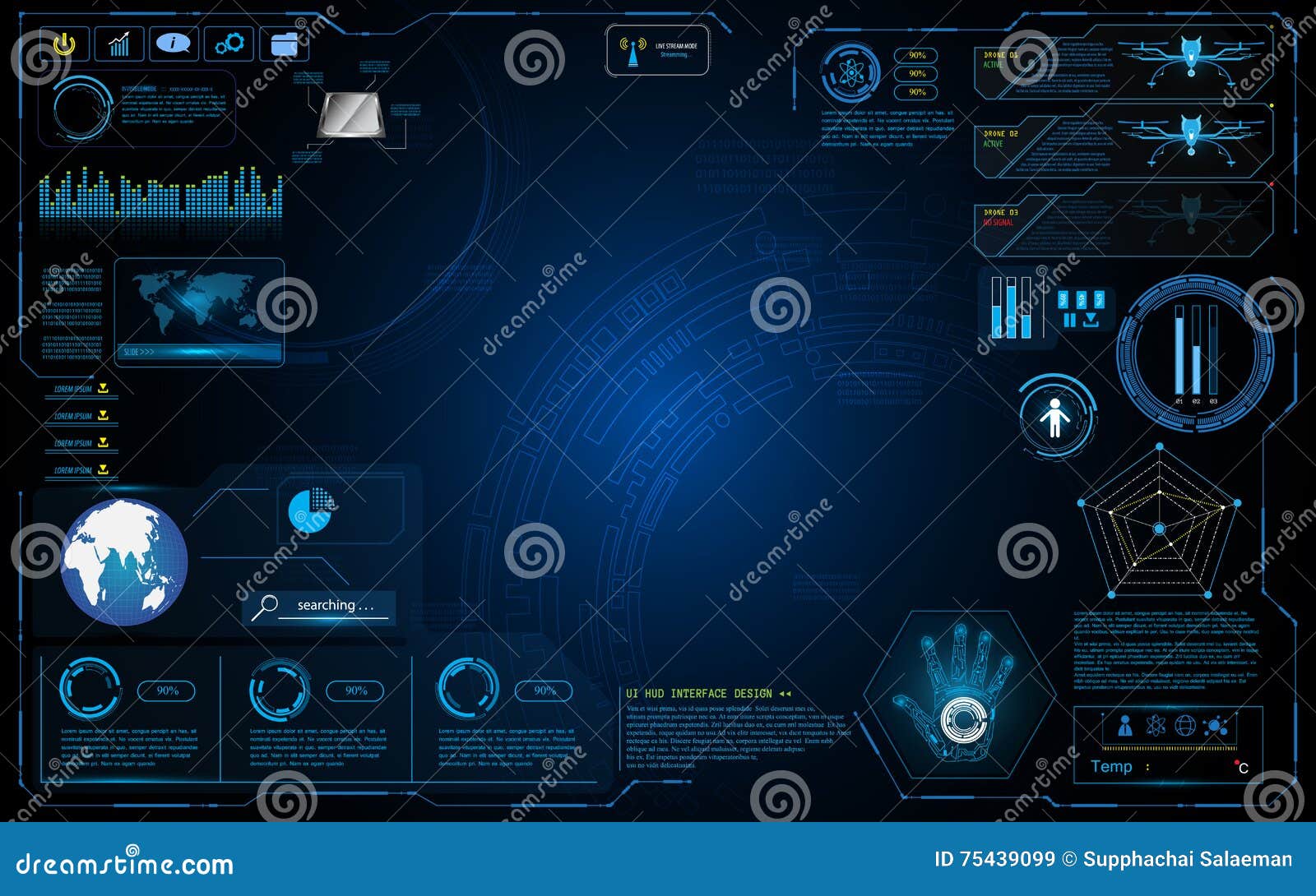 Hud Interface Graphic System Design Innovation Technology Working ...