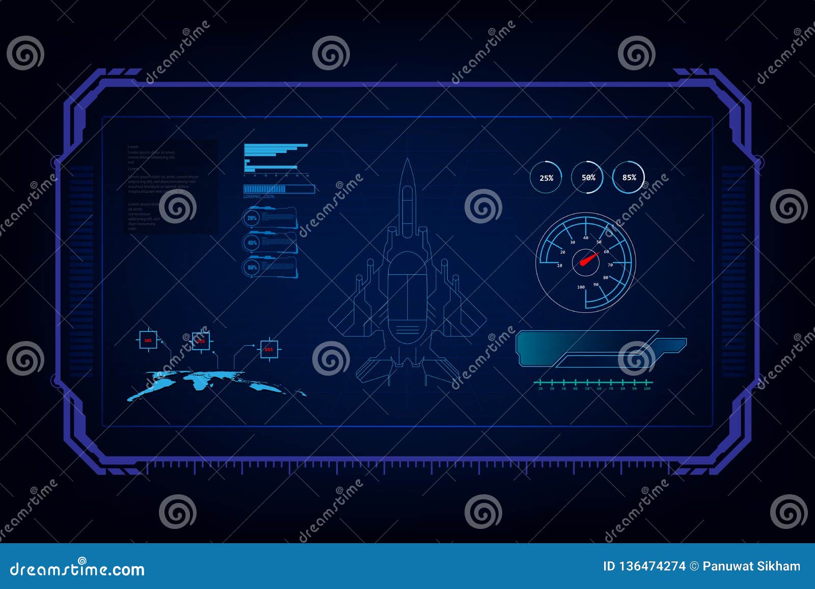 Hud Interface GUI Futuristic Technology Jet Fighter,vector Liiustration ...