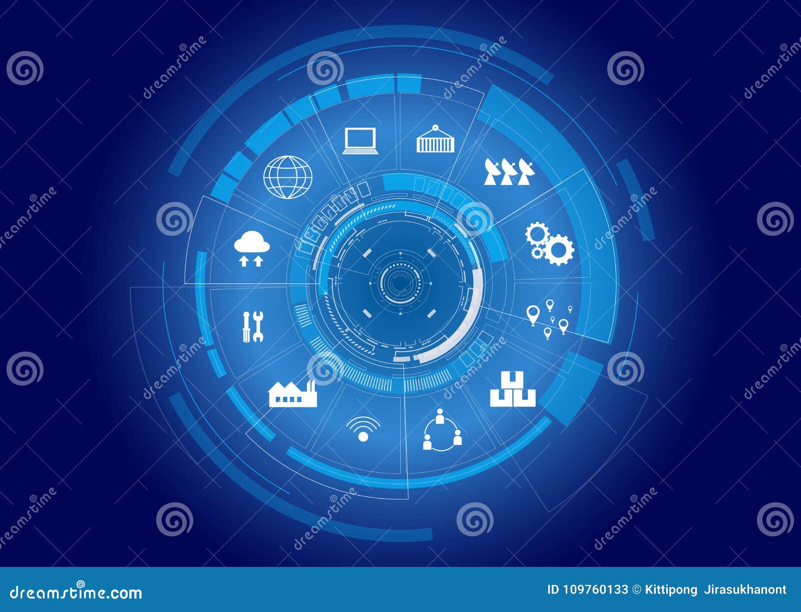 Hud interface with icons stock vector. Illustration of digital - 109760133