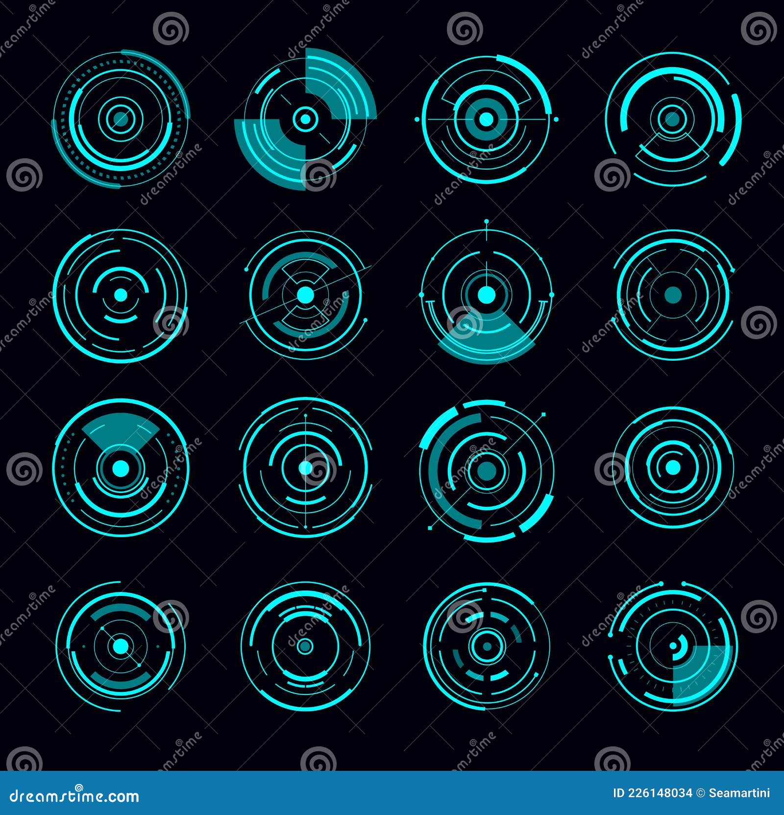 HUD Interface Radar, UI and Game Design Elements Stock Vector ...