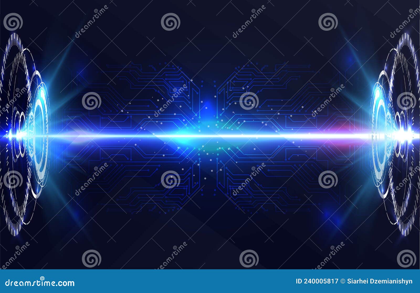 HUD Interface Screen Design. Abstract Style on Blue Background Stock ...
