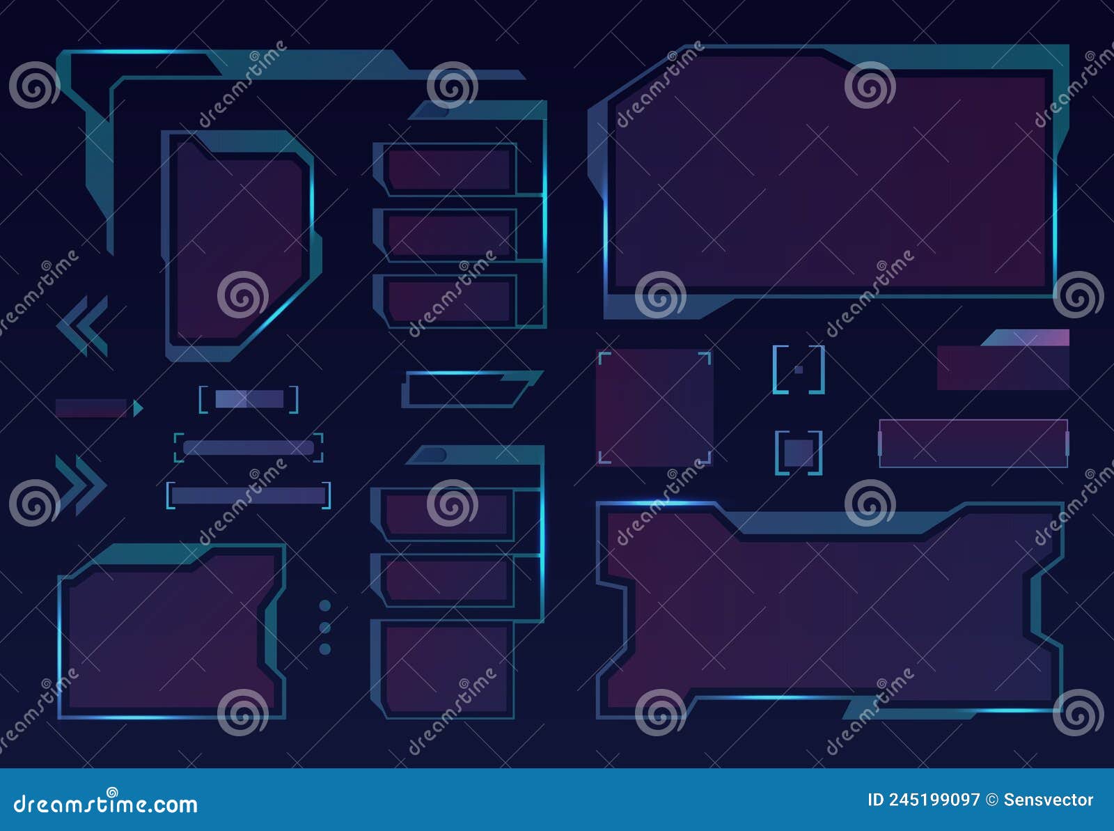 Hud Interface, Set of Frames and Displays Vector Stock Vector ...