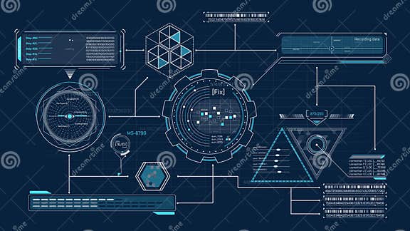 High-tech Interface Design with Data Processing Animation Stock Image ...