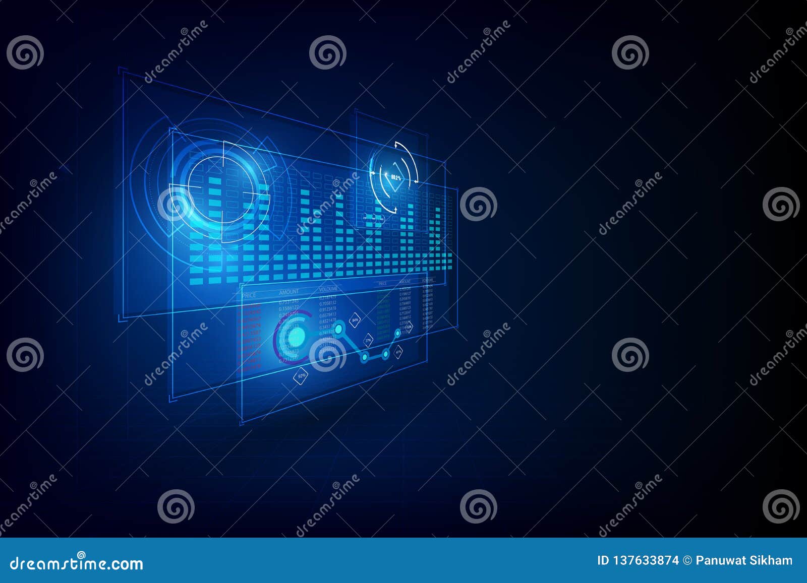 Hud Interface Ui Template Cyber Innovative Concept. Holographic 3d UI ...
