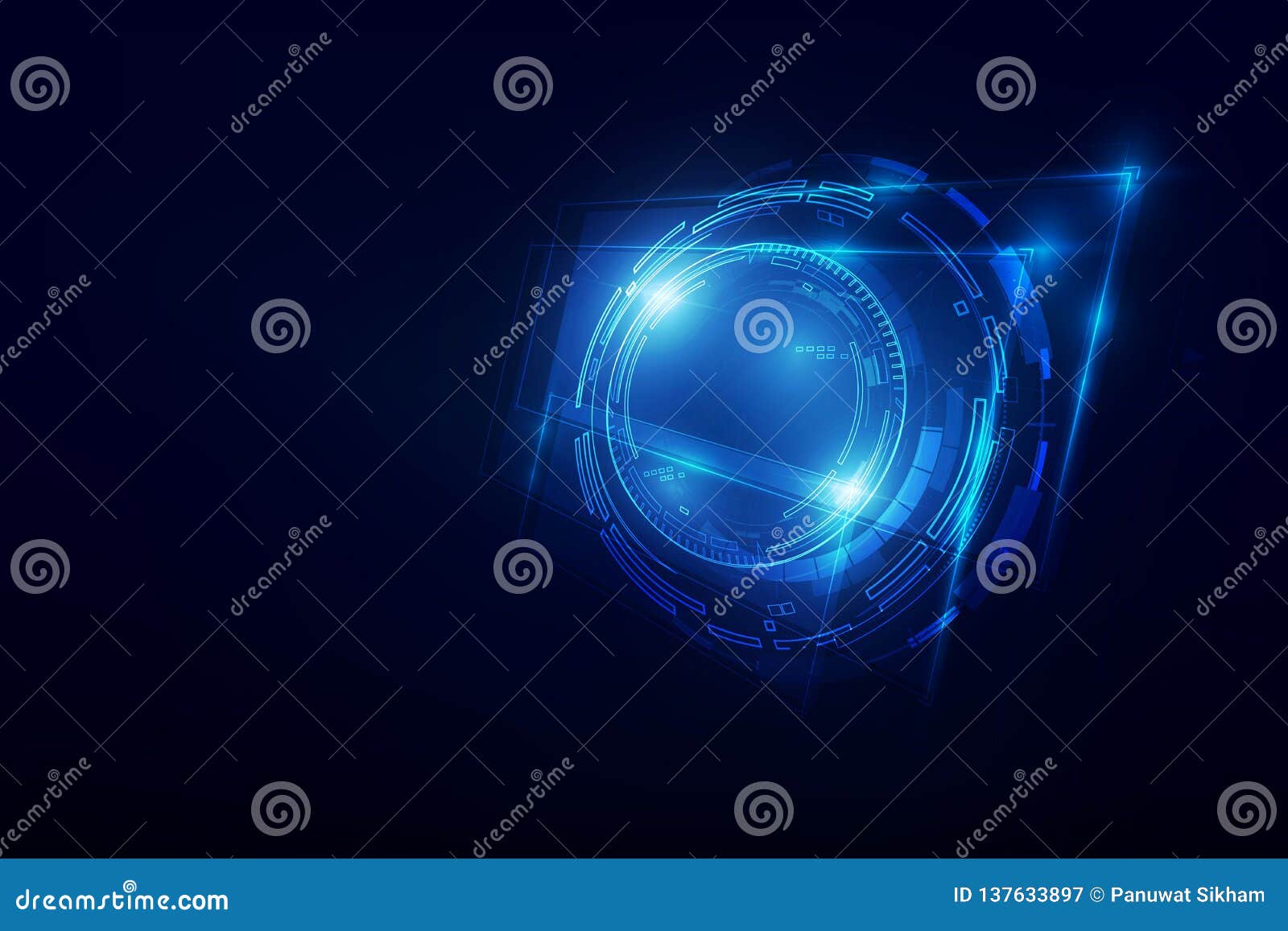 Hud Interface Ui Template Cyber Innovative Concept. Holographic 3d UI ...